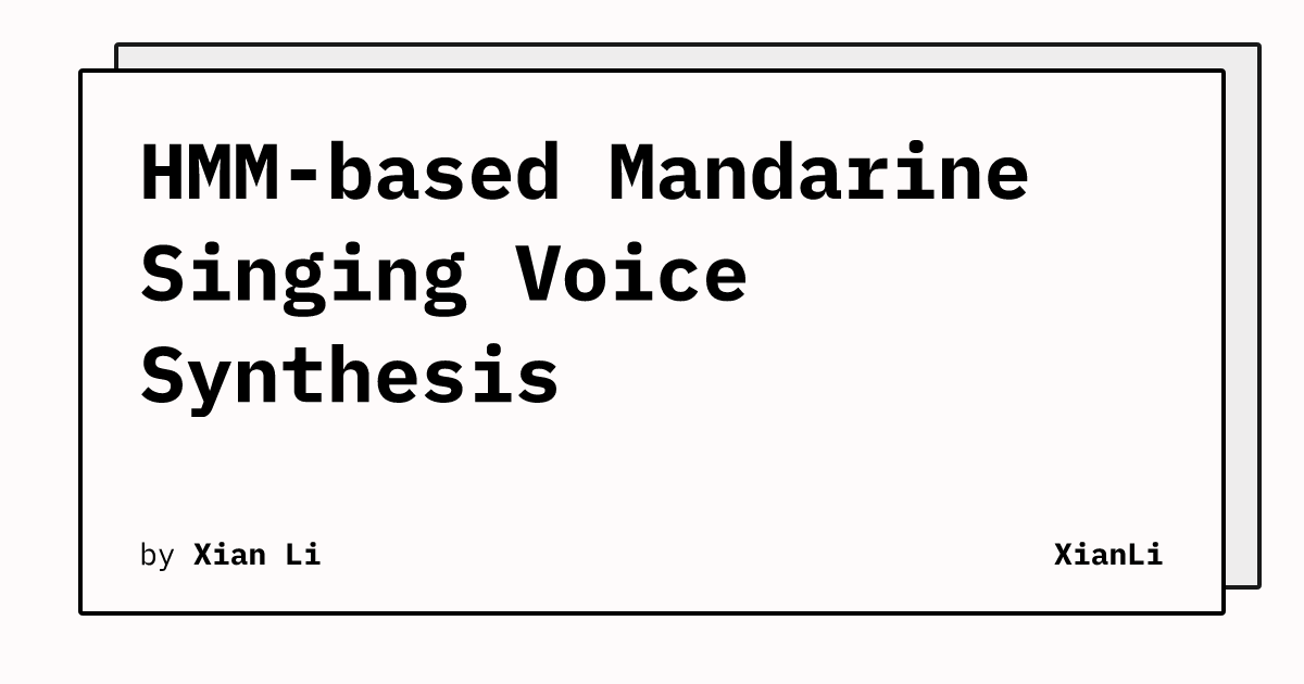 HMM-based Mandarine Singing Voice Synthesis